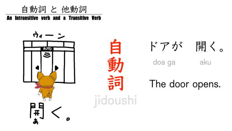 Japanese Lesson 15: Intransitive Verbs vs Transitive Verbs ( Jidoushi ...